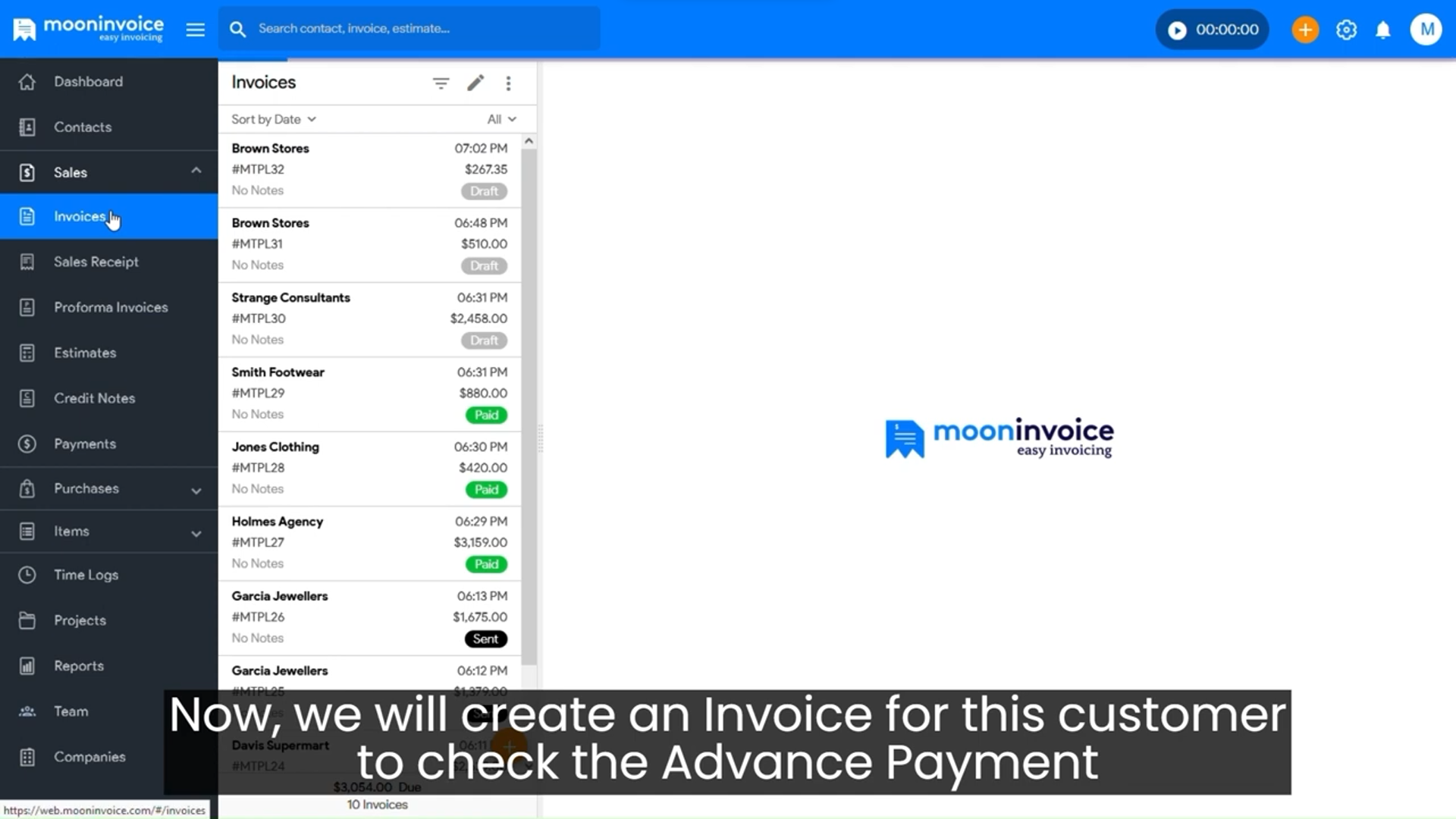How to Add Advance Payment For Customers in Moon Invoice? – Moon Invoice - Easy Invoicing