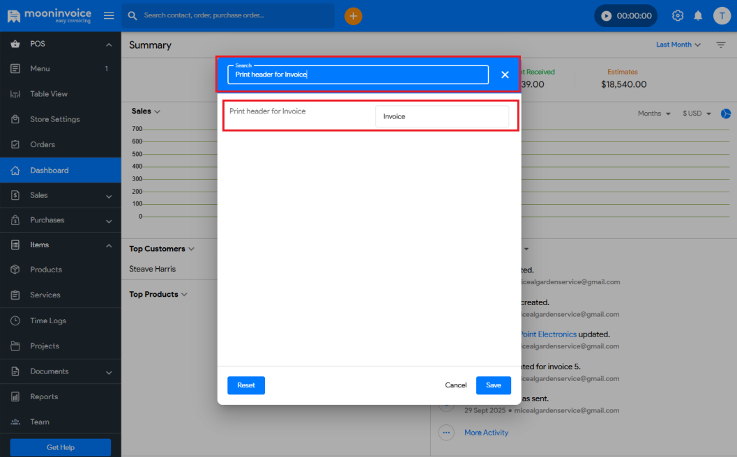 How to edit the PDF header for Invoice? – Moon Invoice - Easy Invoicing