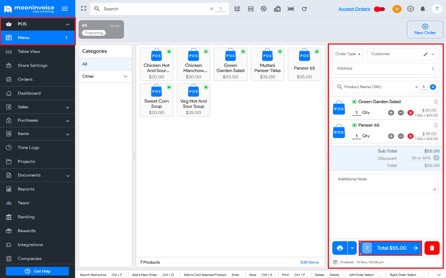 How can I add partial payment in Moon POS? – Moon Invoice - Easy Invoicing